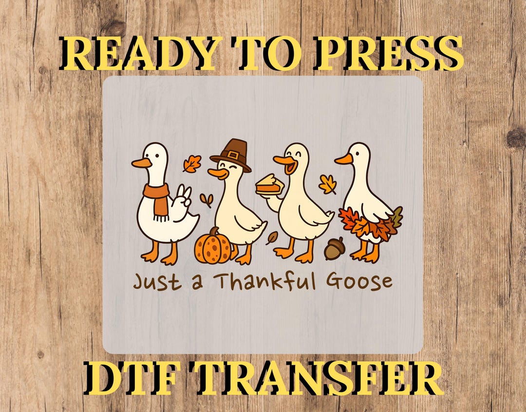 Retro Fall Goose Geese Pumpkin DTF Transfer: Thanksgiving Heat Press - Etsy