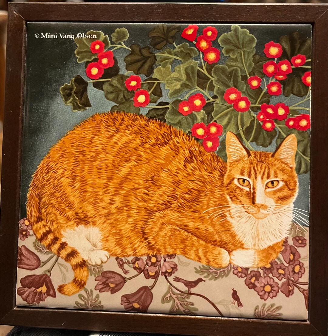 Vintage Avon Porcelain Orange Tabby Cat and Tiger Cats Trivets Wall ...