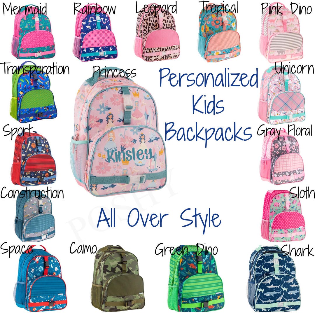 Monogrammed Kids Backpack , All Over Printed Backpack, Boys Backpack ...