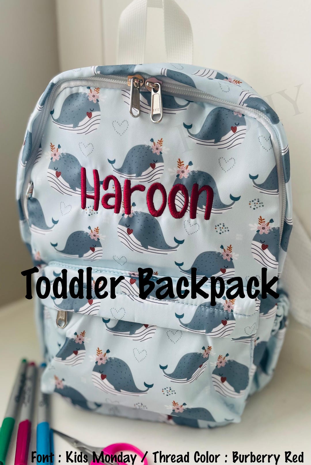 Toddler Backpack -personalized Mini Backpack With Name- Preschool Bag ...