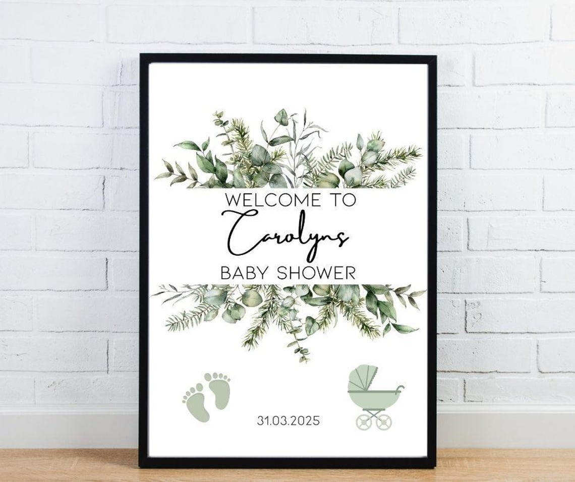 Custom Baby Shower Welcome Poster, Botanical Floral Print, A3 A4 A5 ...