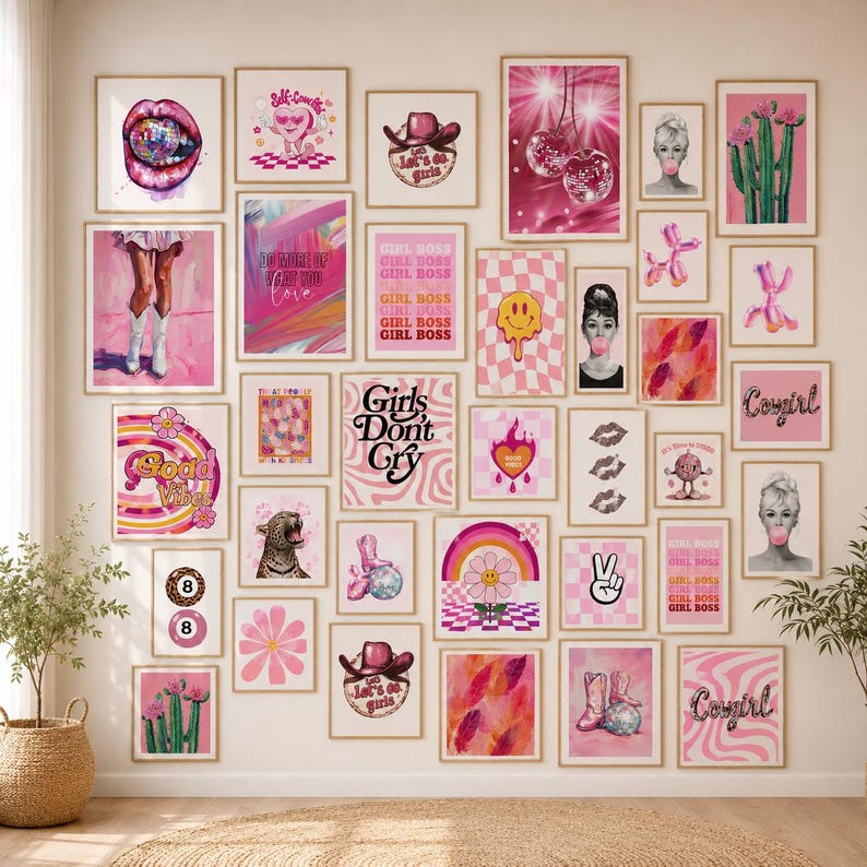 Set of 3 Preppy & Trendy Art Prints: Bedroom, Home Inspo (A3, A4, A5 ...