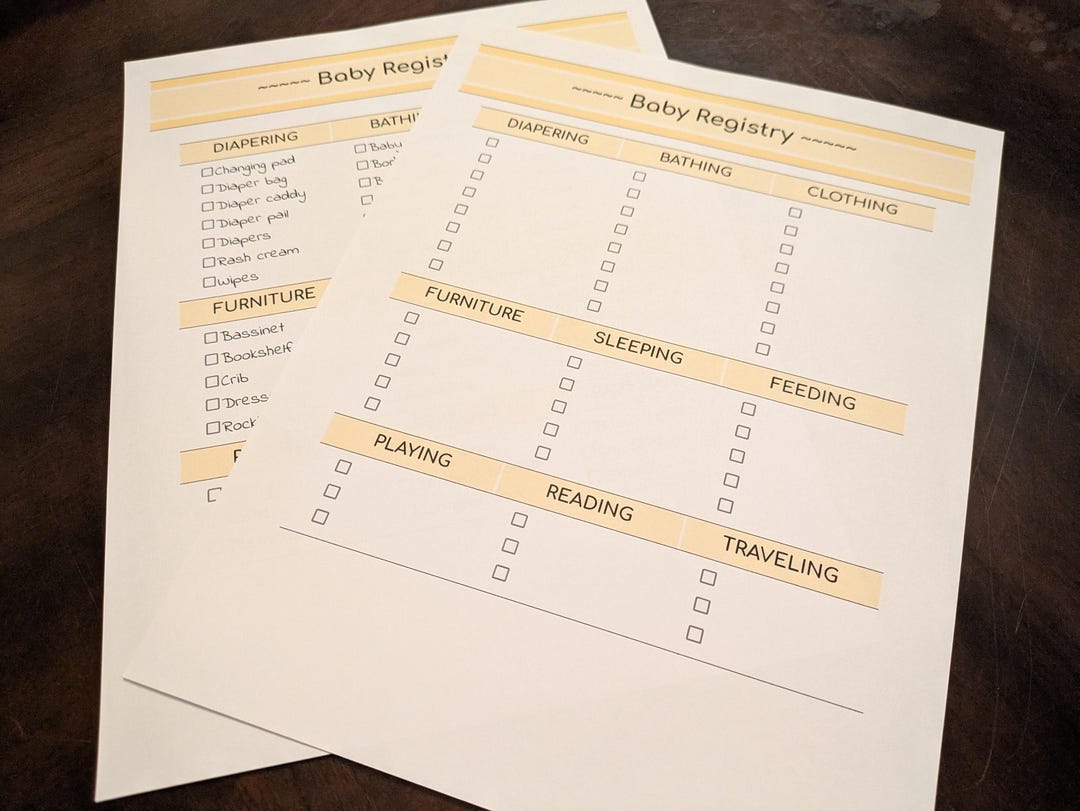 Baby Register Checkliste Planer Vorlage - Etsy.de