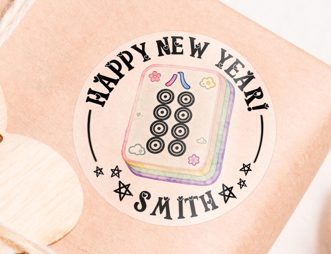 Personalized Mahjong Labels, New Year Celebration Stickers,happy Mail ...