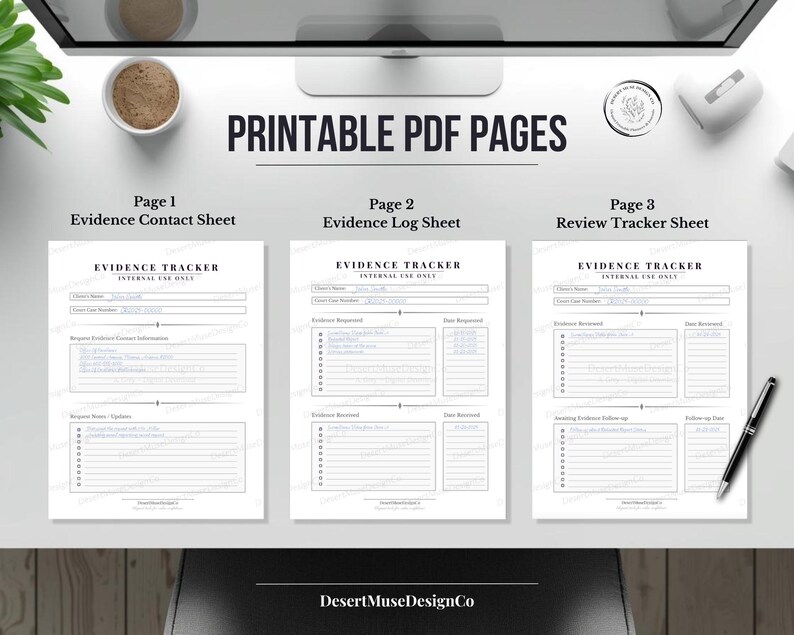 Evidence Tracker Template | Legal Case Management (instant Download ...
