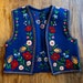 Vintage Hungarian Hand Embroidered Floral Child's Blue Felted Wool Vest ...