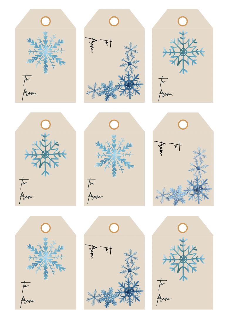 Snowflake Holiday Gift Tags ~ Digital Download PDF - Etsy