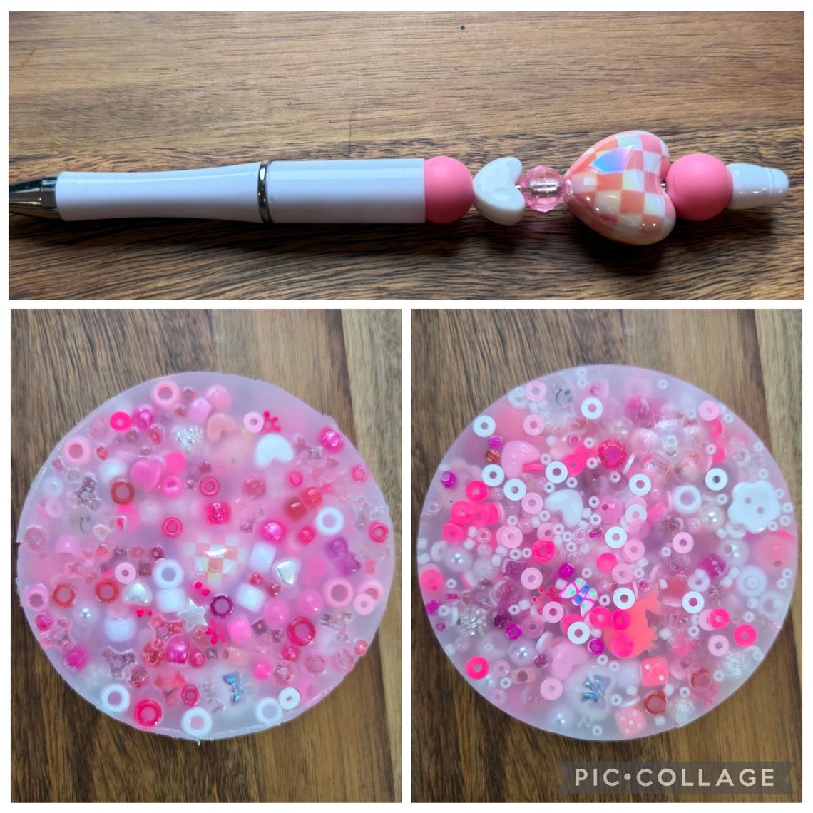 Pink Checkered Heart Picky Pad With Beadable Pen for Skin Picking ...
