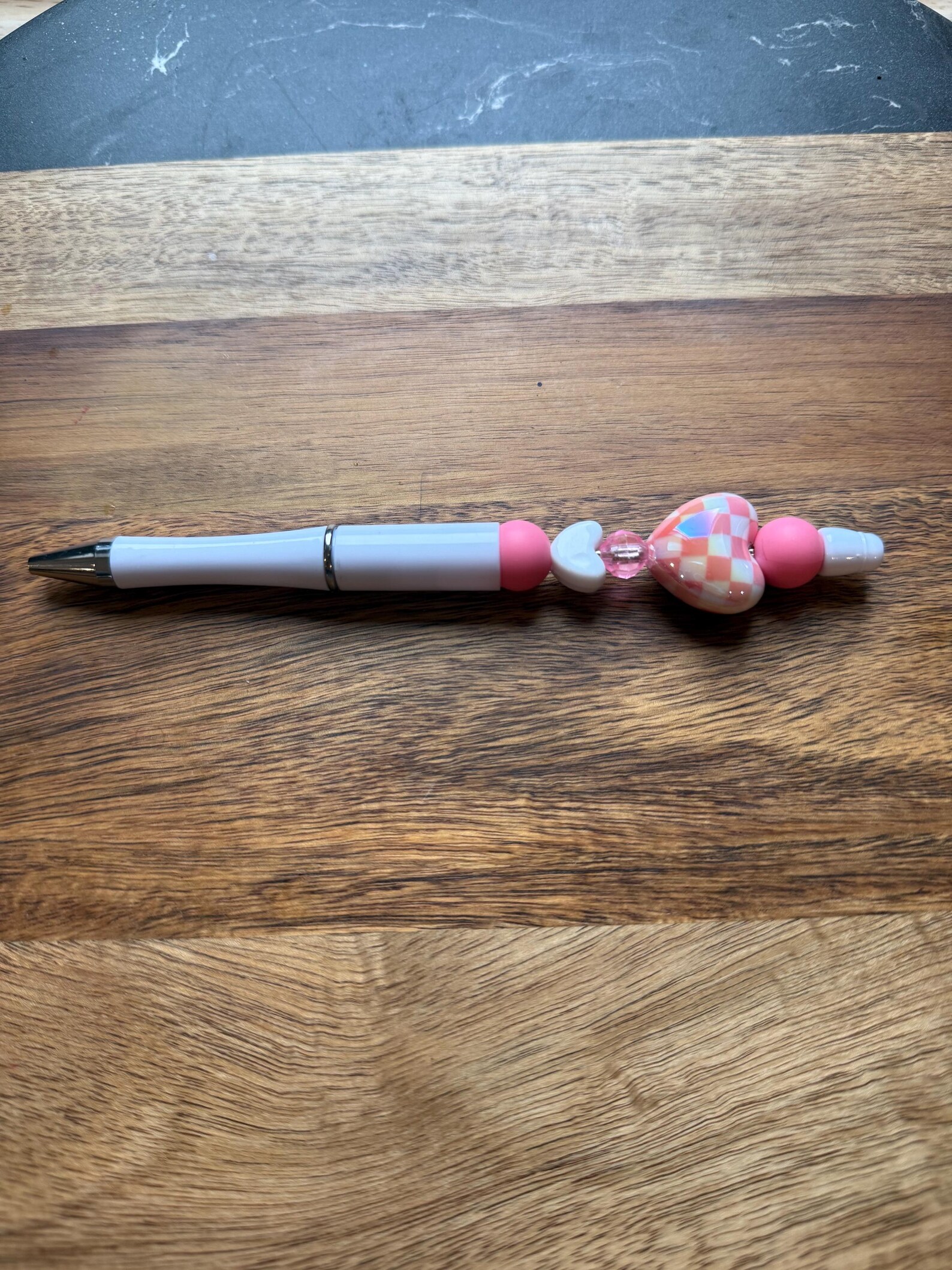 Pink Checkered Heart Picky Pad With Beadable Pen for Skin Picking ...