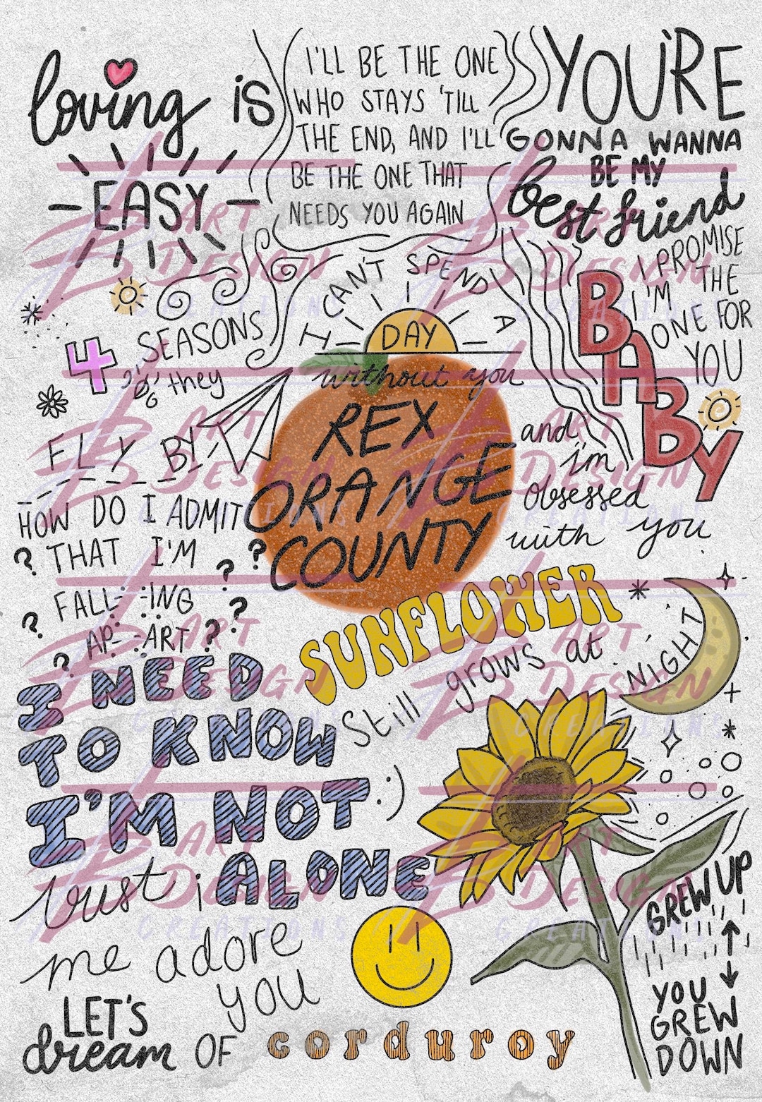 Rex Orange County Poster (digital Copy) - Etsy