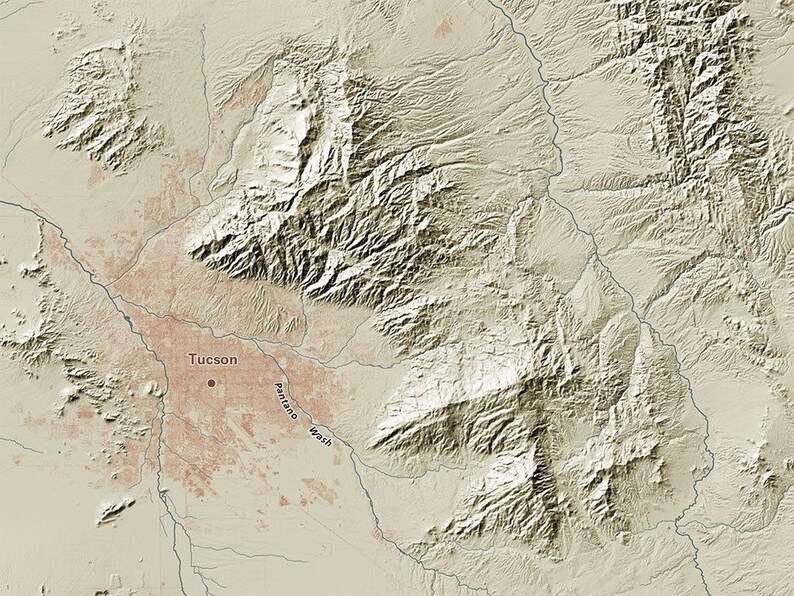 Arizona Landforms and Rivers Fine Art Print Map - Etsy