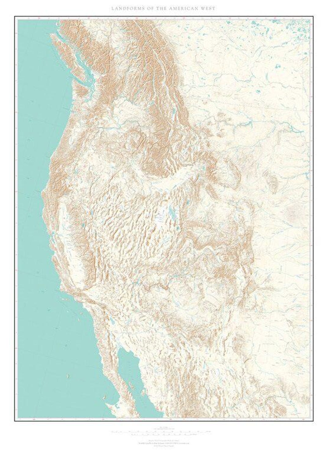 Landforms of the American West Fine Art Print Map - Etsy
