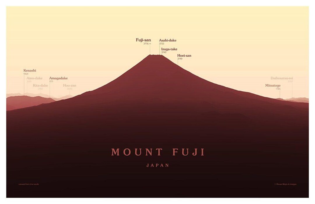 Mount Fuji Peakscapes Elevation Panorama - Etsy