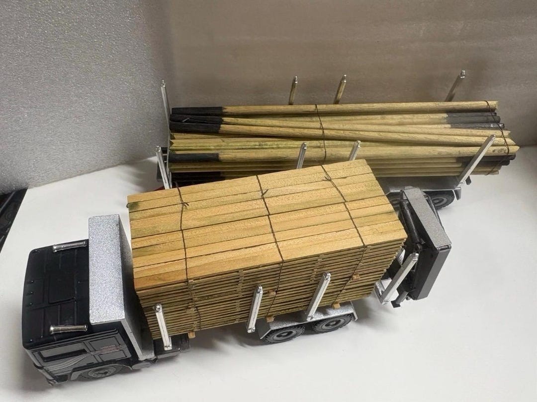 Conrad Models Mercedes Palfinger Crane Wood Truck and Pup Trailer . 1/ ...