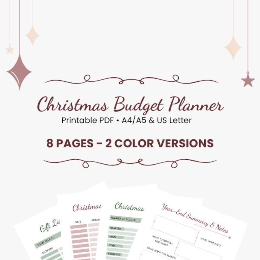 Christmas Budget Planner Printable | Holiday Spending Tracker, Gift ...