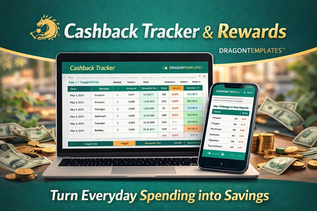 Cashback & Rewards Tracker | Google Sheets Finance Dashboard (digital ...