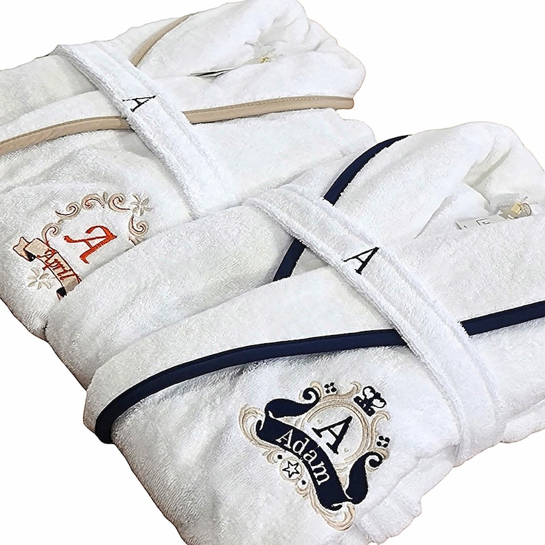 Personalized Turkish Cotton Robe, Custom Embroidered Monogram Bathrobe ...