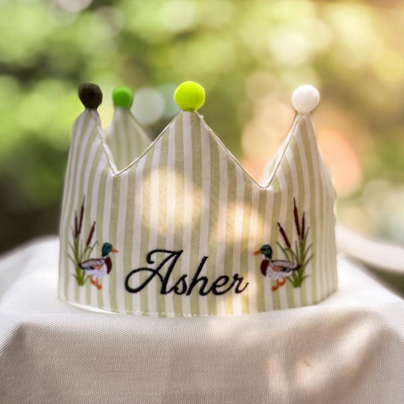 Personalized Baby Crown, Mallard Duck First Birthday Crown, Baby Boy ...