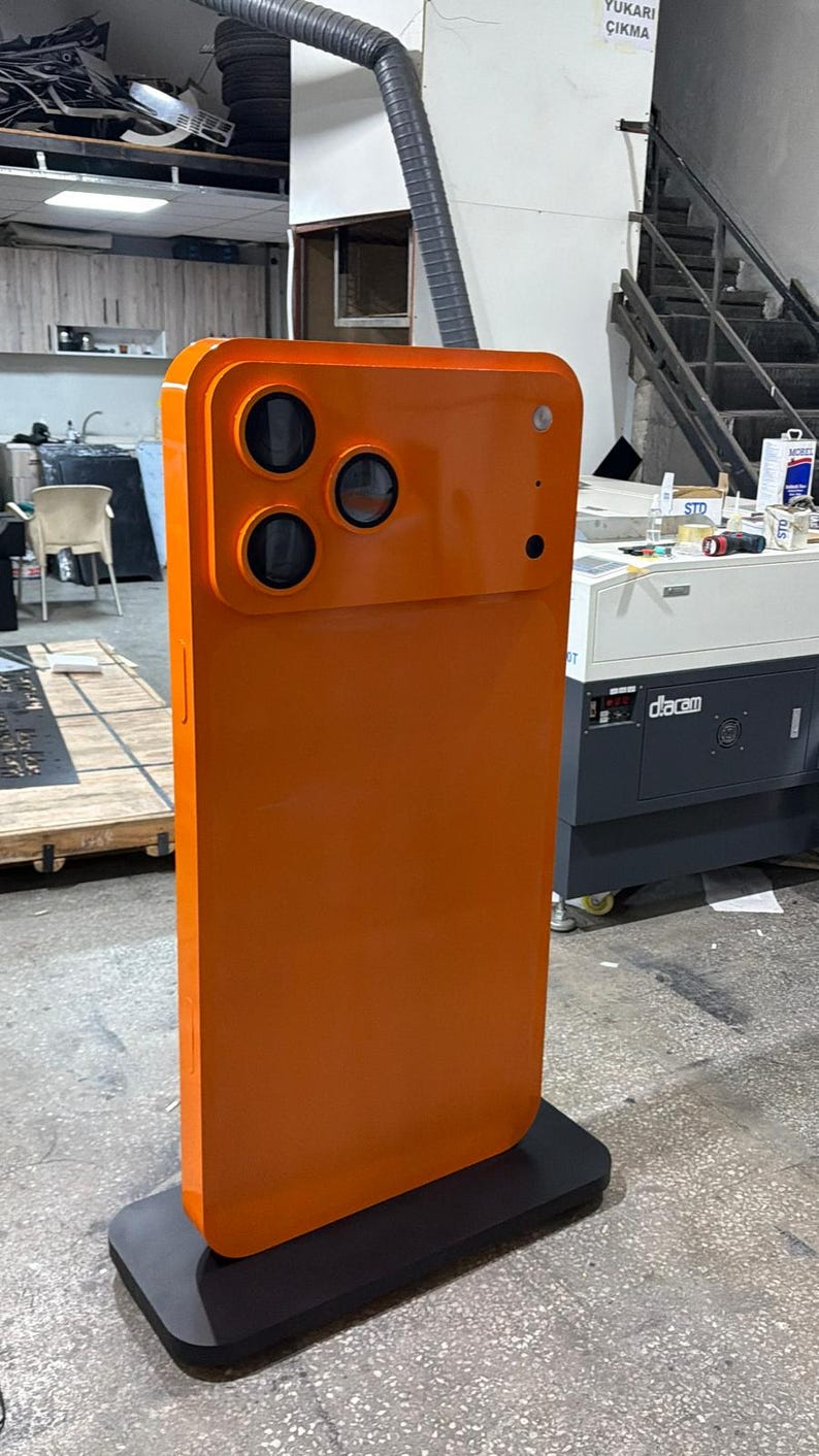 Giant iPhone 17 Pro Max Display | Full Chrome Mirror Sculpture | Luxury ...