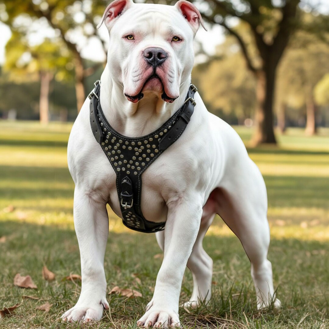 Spiked Leather Dog Chest Plate Harness | Custom Fit, Padded & Heavy ...