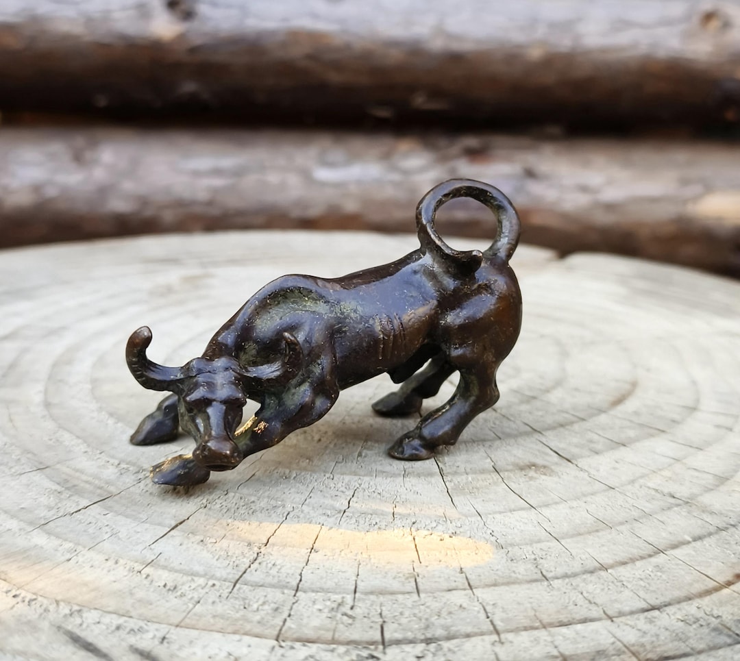 Pure Copper Vintage Ox Sculpture / Home Desktop Craft Decoration ...