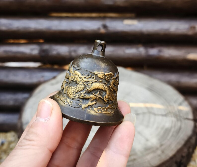 Copper Vintage Handmade Dragon and Phoenix Bell / Home Decor Pendant - Etsy