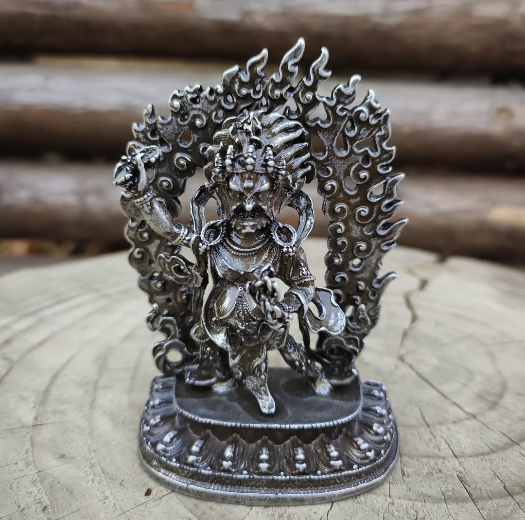 White Copper Vajrapani Bodhisattva Sculpture/home Temple Desktop ...