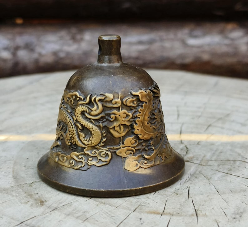 Copper Vintage Handmade Dragon and Phoenix Bell / Home Decor Pendant - Etsy