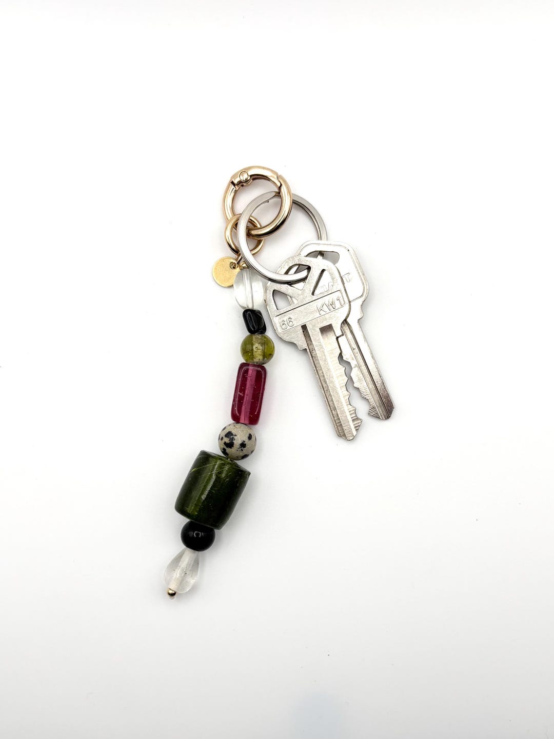 Gold Beaded Keychain: Made From Vintage and Semi-precious Beads - Etsy