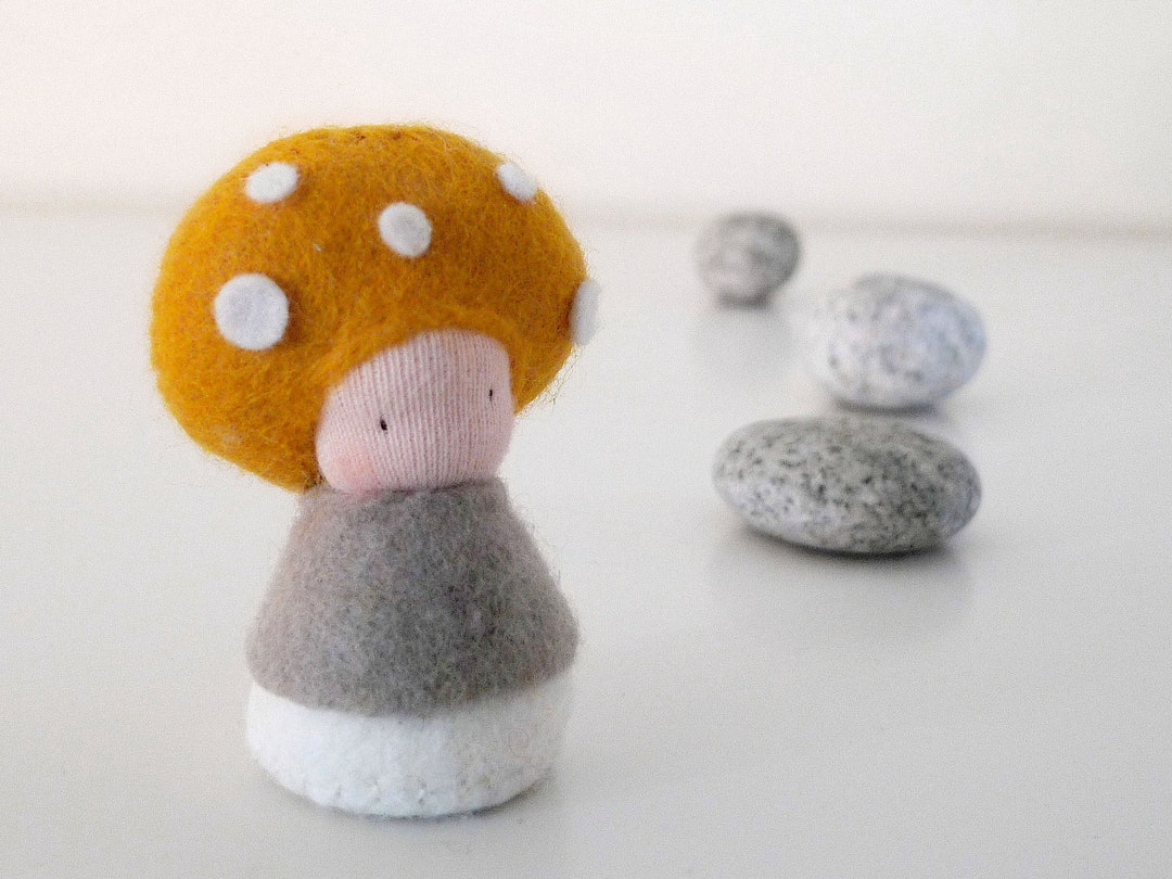 Mosa Small Toy Plush Mushroom Baby Waldorf Doll Organic - Etsy