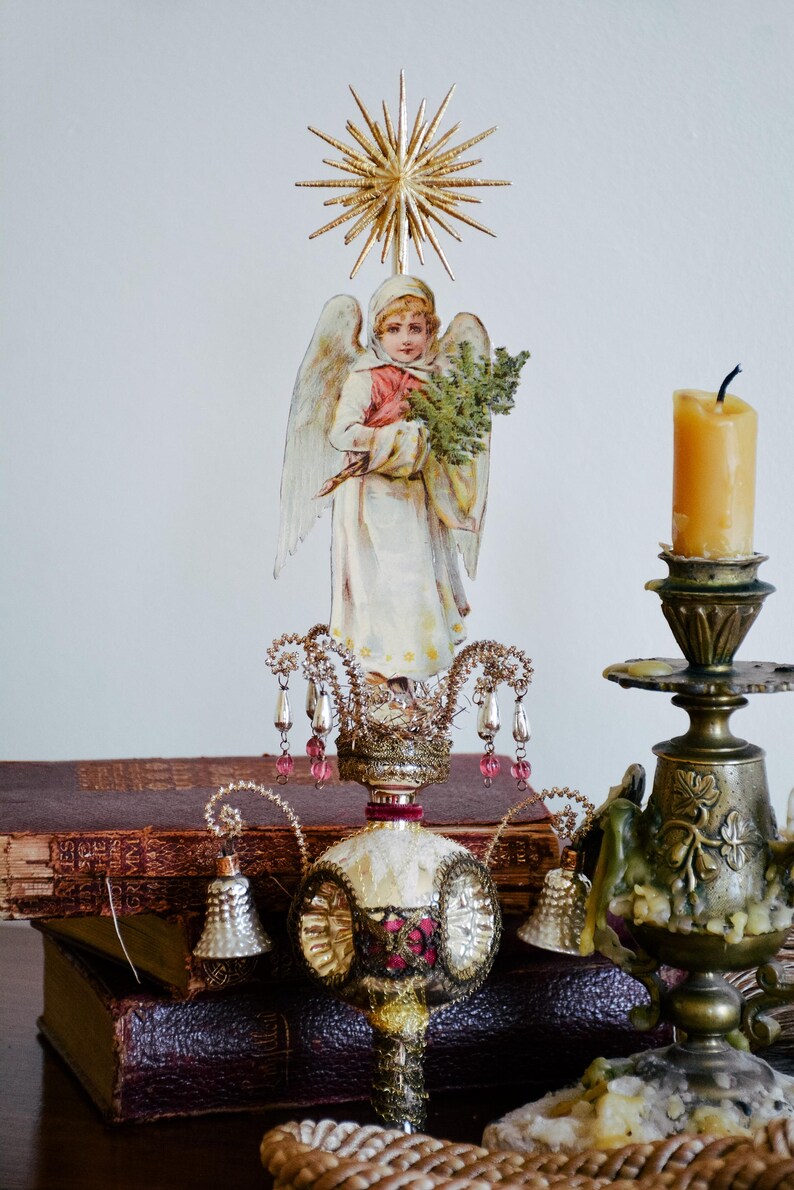 Victorian Christmas Tree Topper With Angel | OLD WORLD CHRISTMAS - Etsy