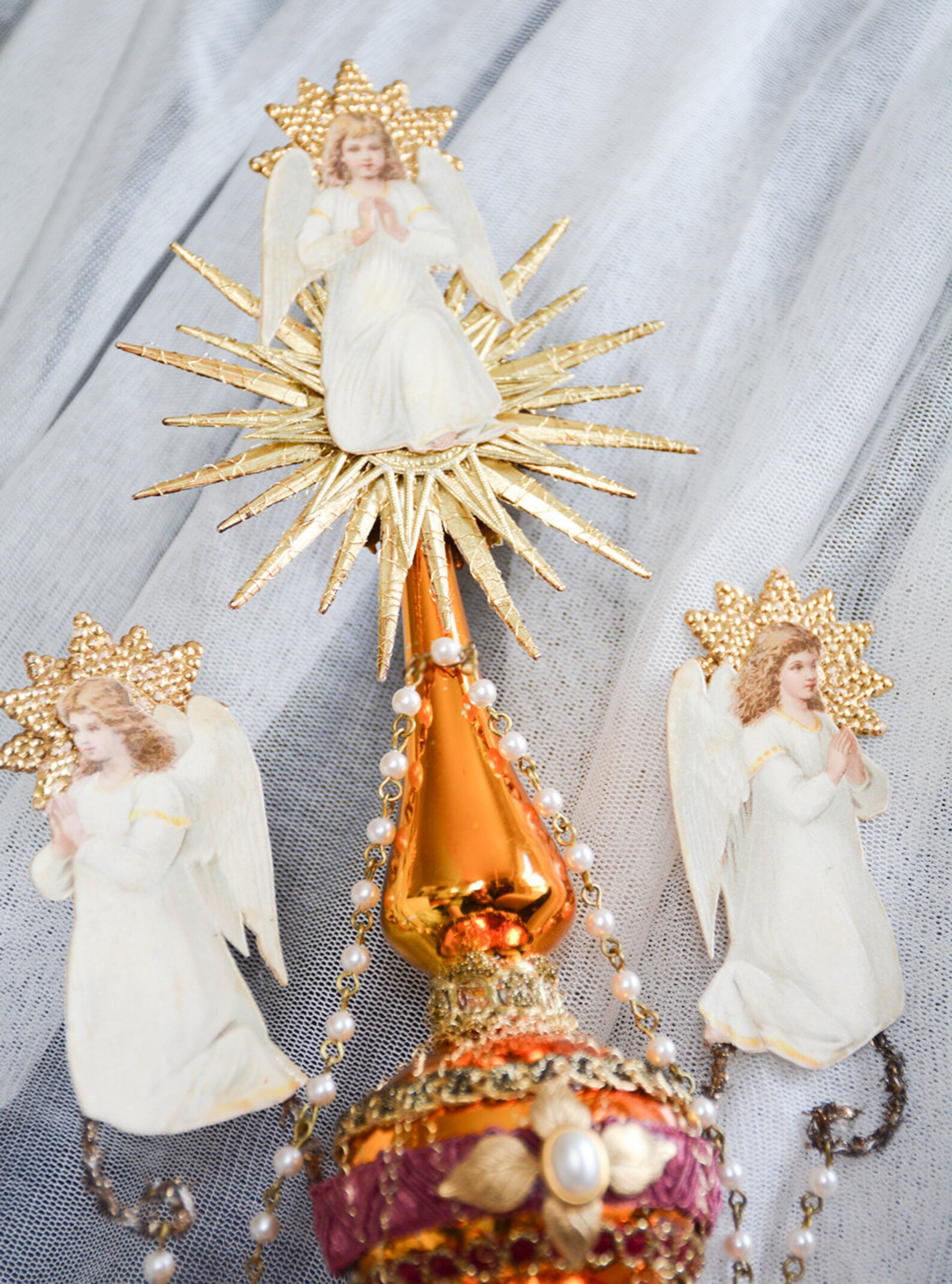 Glass Tree Topper Angel Victorian Christmas Tree Topper | Etsy