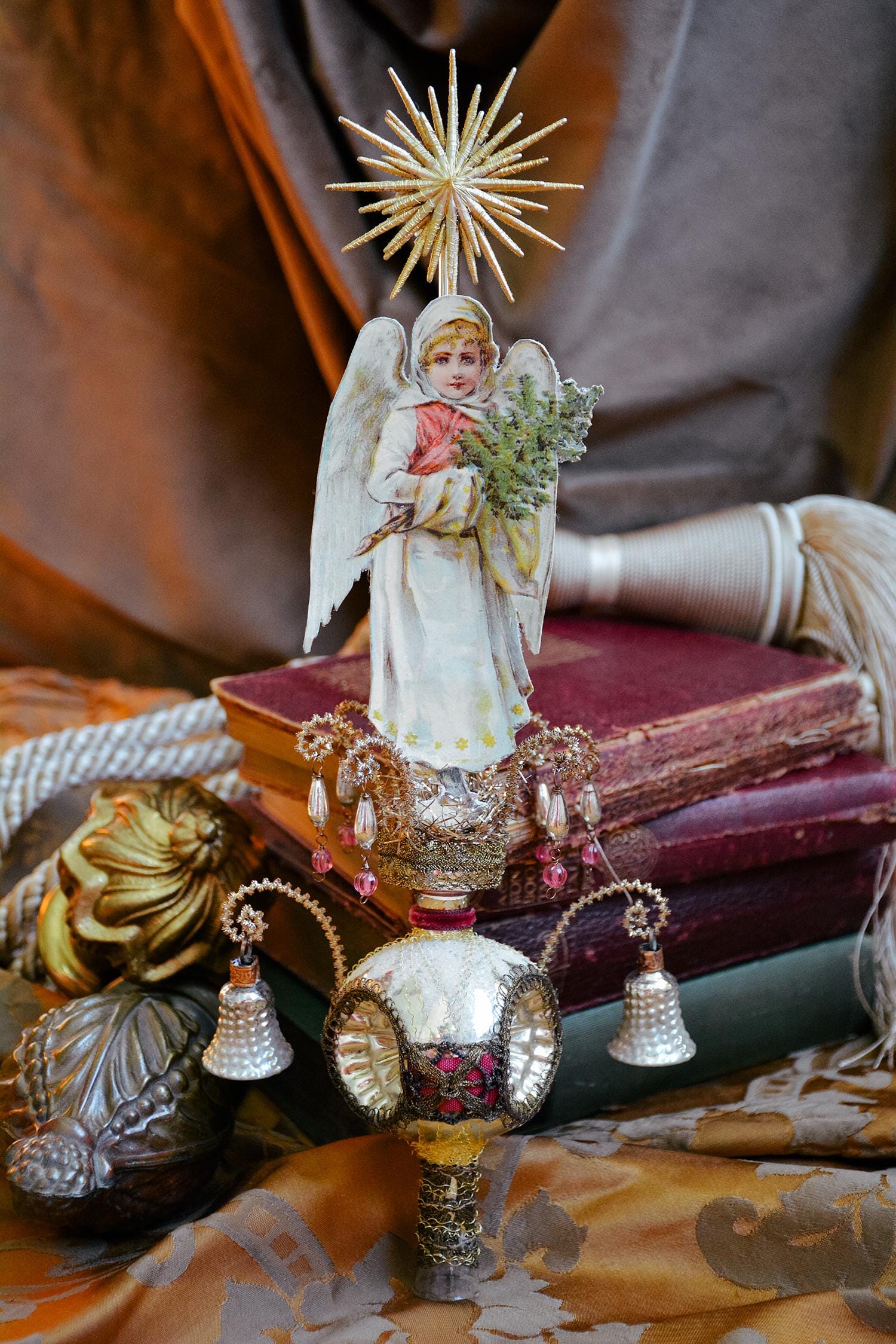 Victorian Christmas Tree Topper With Angel | OLD WORLD CHRISTMAS - Etsy