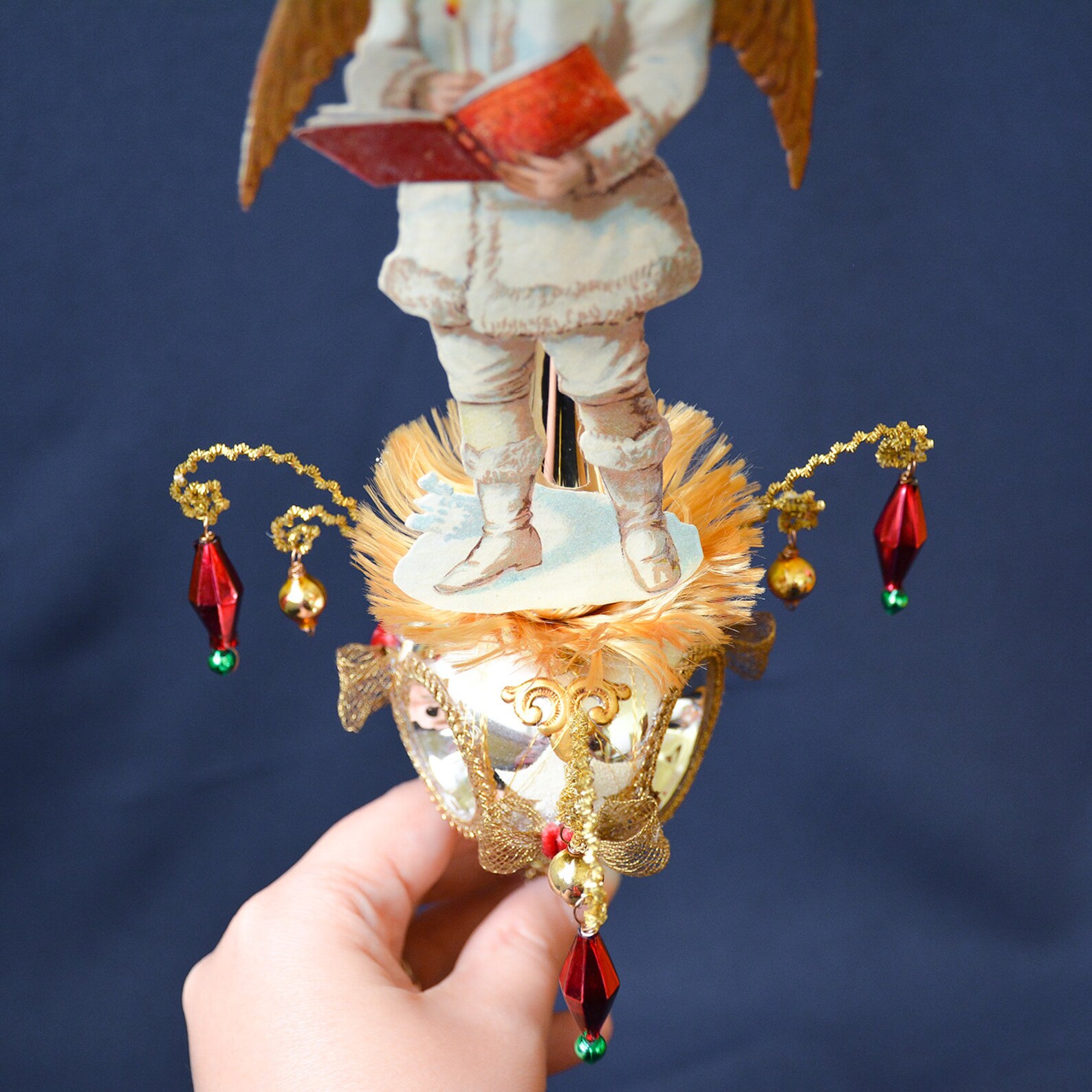 Angel Tree Topper, Victorian Christmas Tree Topper, Angel Christmas ...