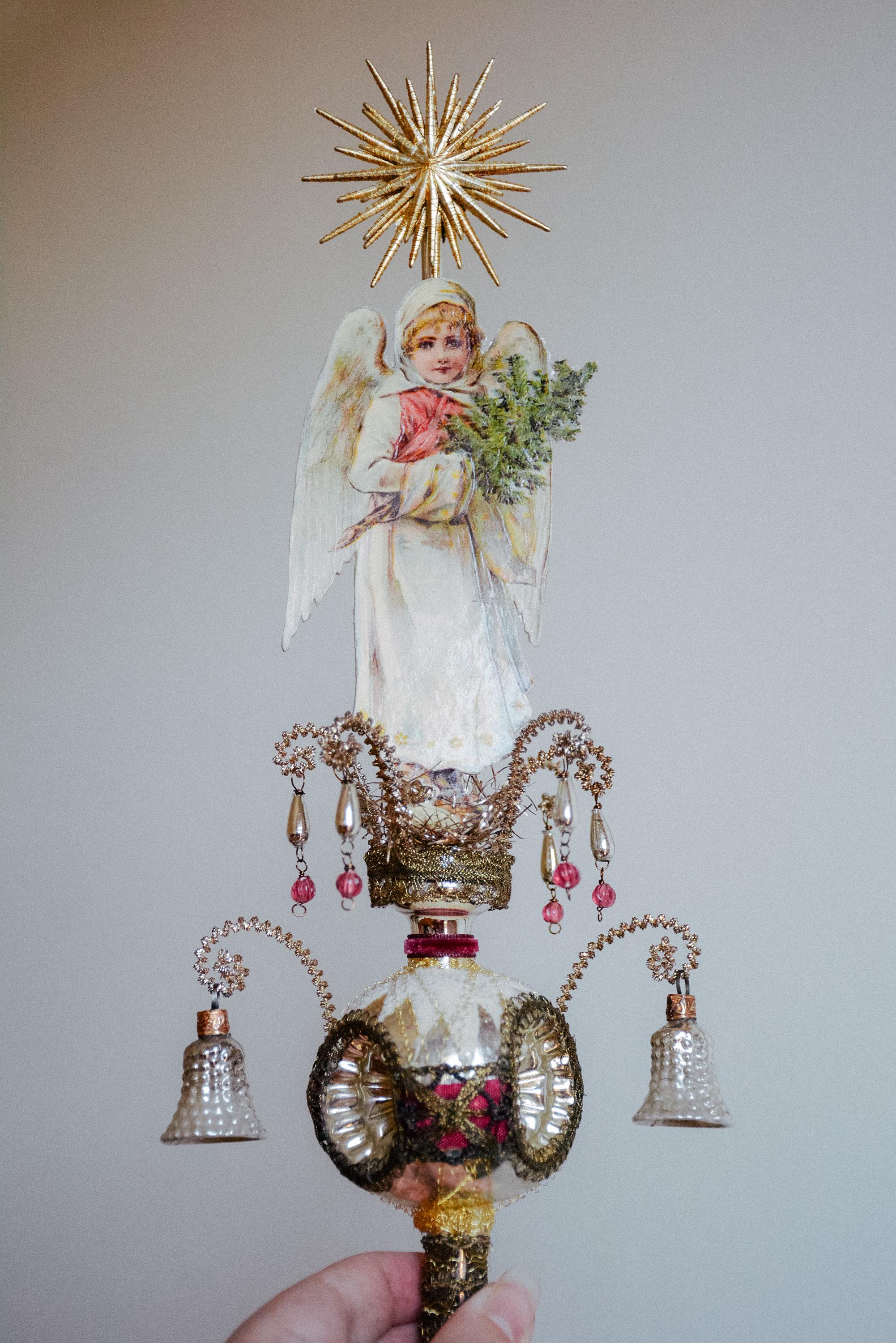 Victorian Christmas Tree Topper With Angel | OLD WORLD CHRISTMAS - Etsy