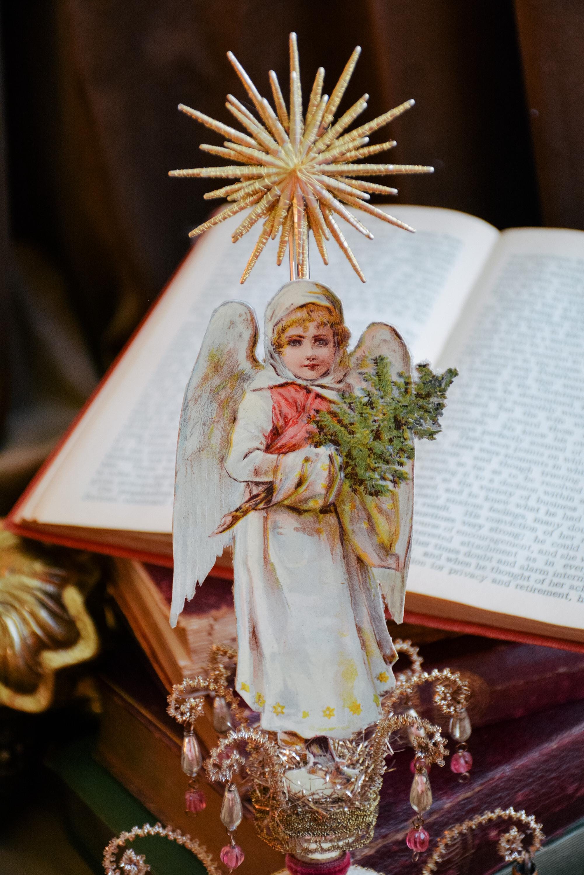 Victorian Christmas Tree Topper With Angel | OLD WORLD CHRISTMAS - Etsy