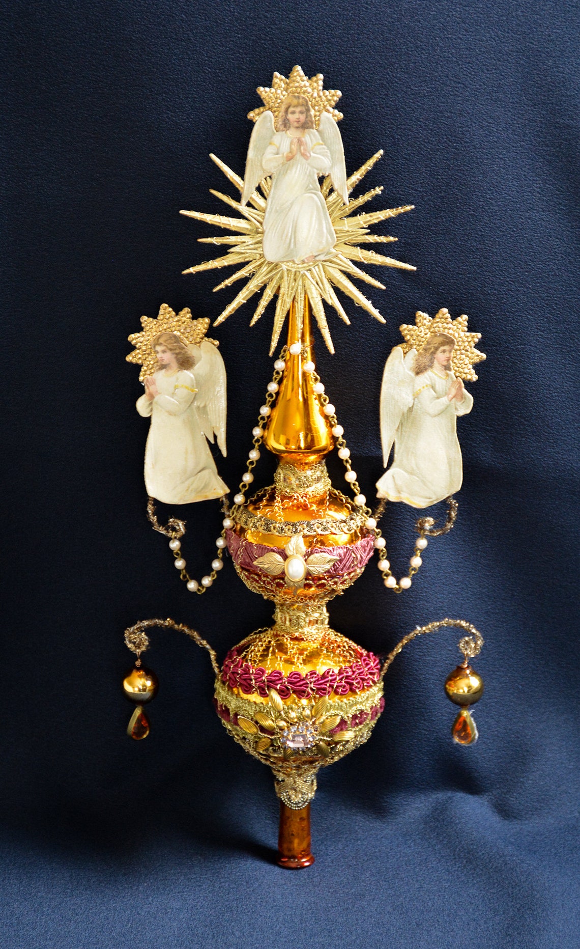 Glass Tree Topper Angel Victorian Christmas Tree Topper | Etsy