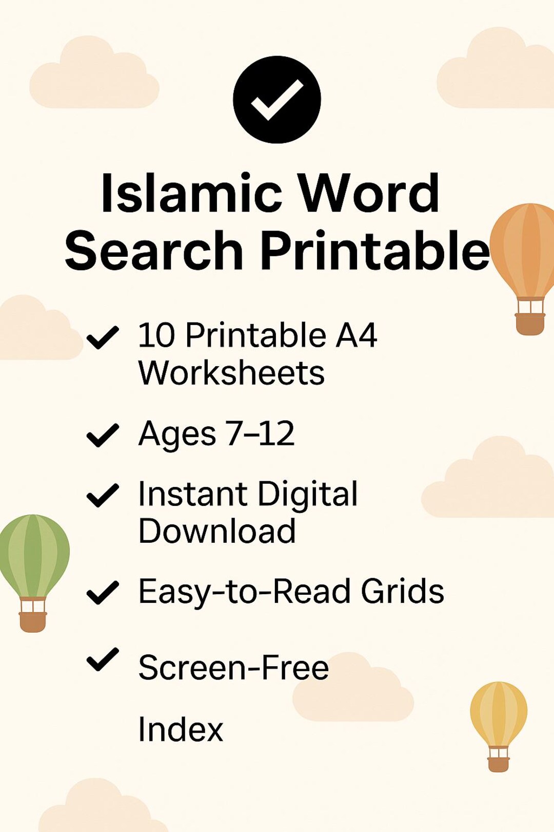 Islamic Word Search for Kids | 10 Printable Puzzles | A4 PDF Download ...