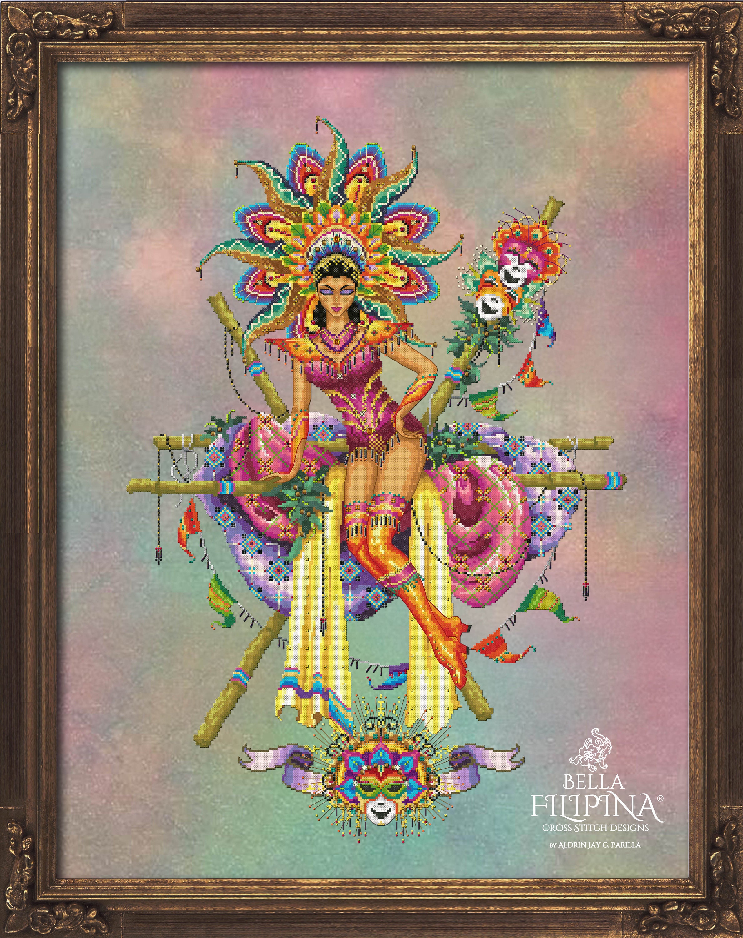 Bella Filipina Designs - BF057 Masskara Festival Queen Cross Stitch ...