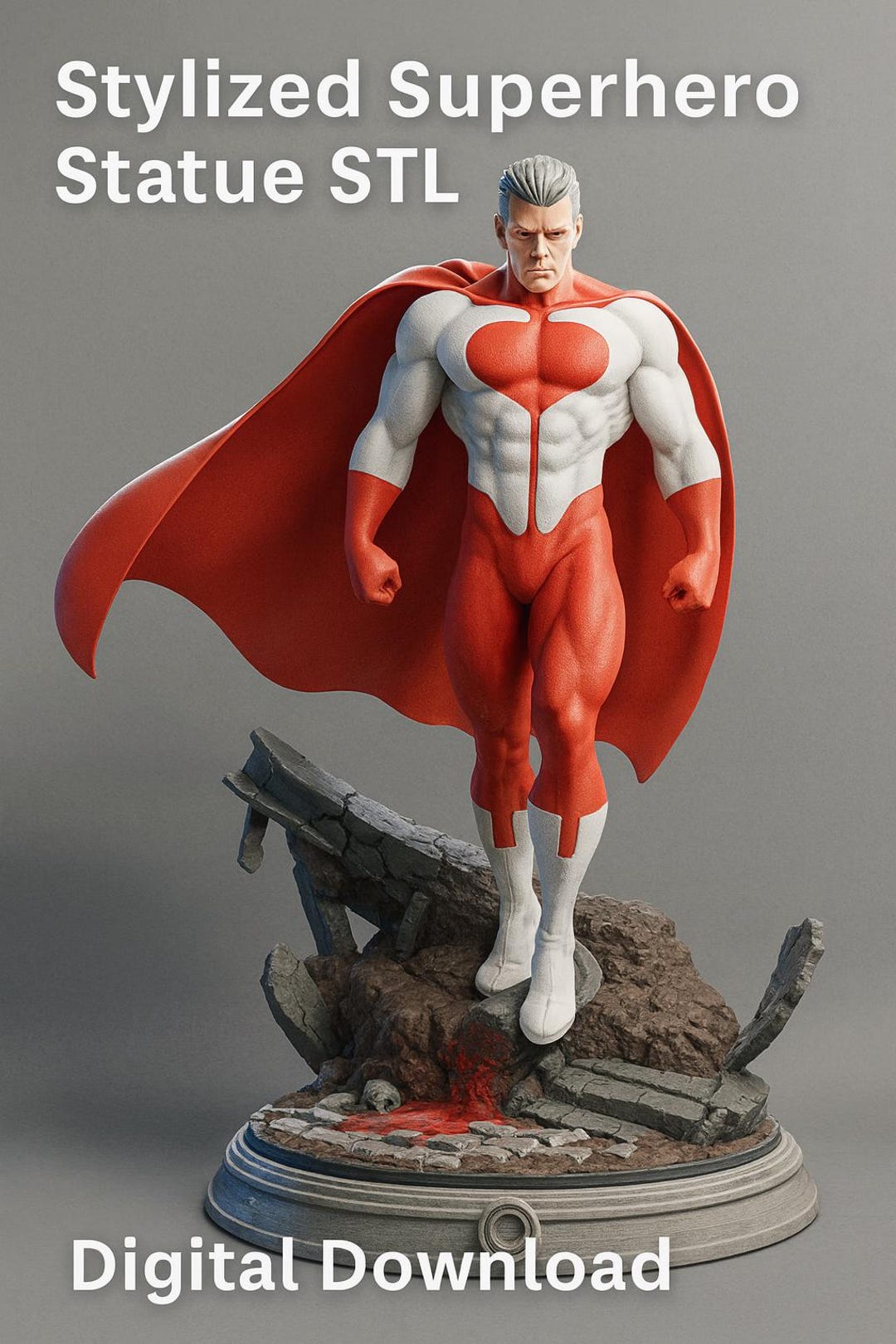Omni Man STL Figure | Dynamic Pose | 3D Printable Statue | Digital ...