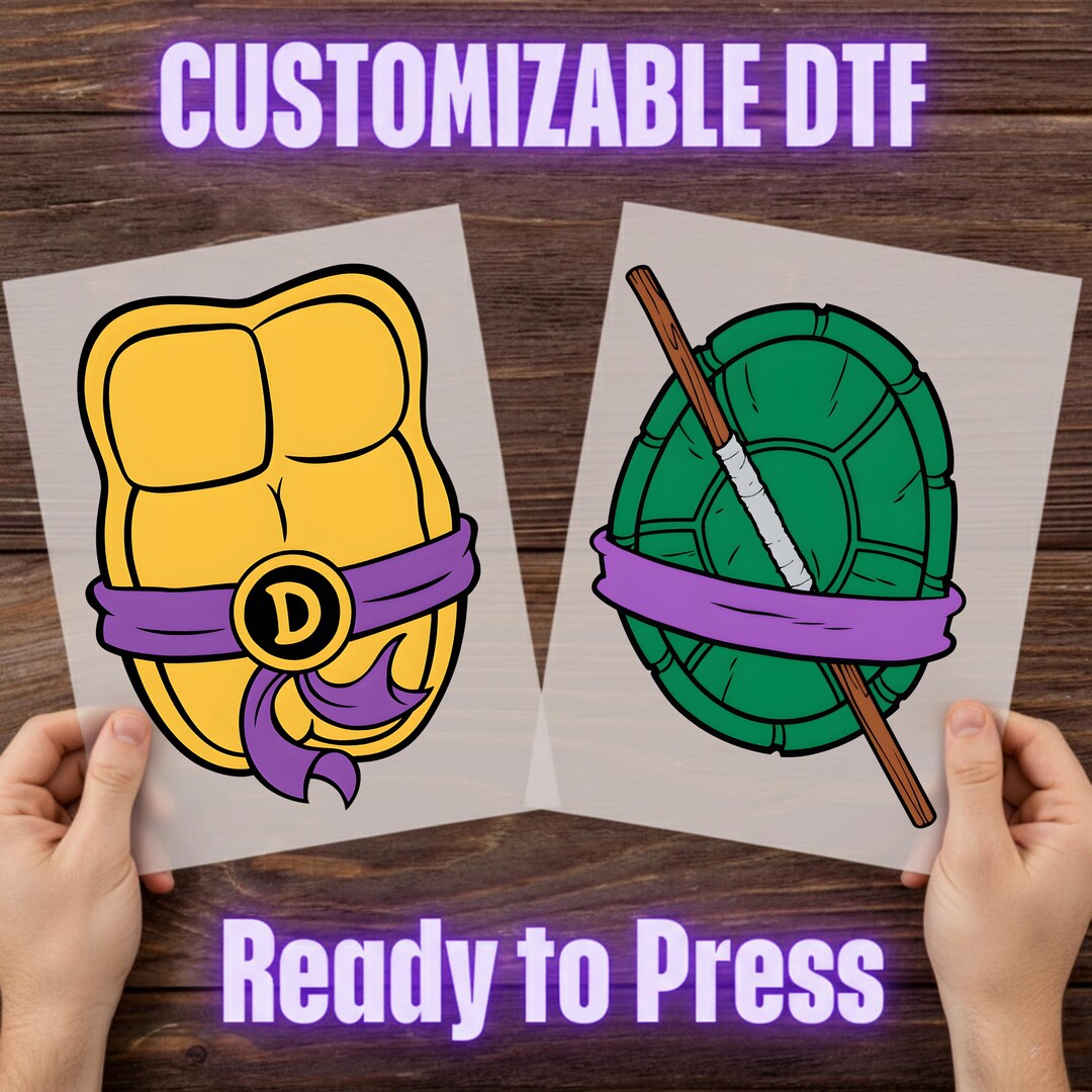 Back Front Teenage Mutant Ninja Turtles Heat Transfer, TMNT DTF ...