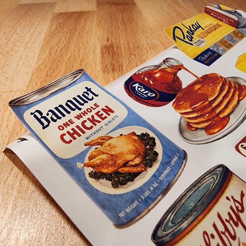 Borderless 80s Nostalgia Sticker Sheet – Retro Grocery Foods & Vintage ...