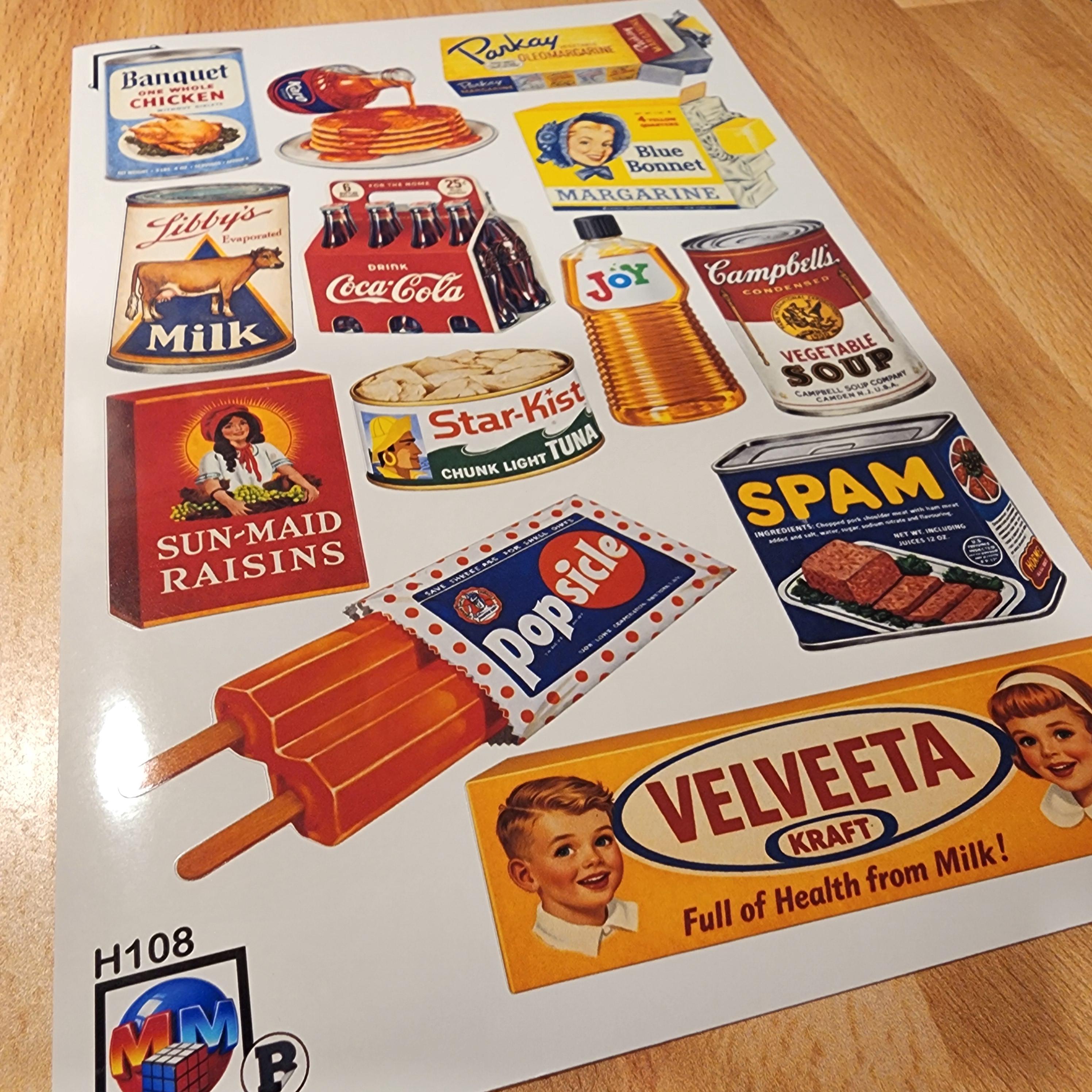 Borderless 80s Nostalgia Sticker Sheet – Retro Grocery Foods & Vintage ...