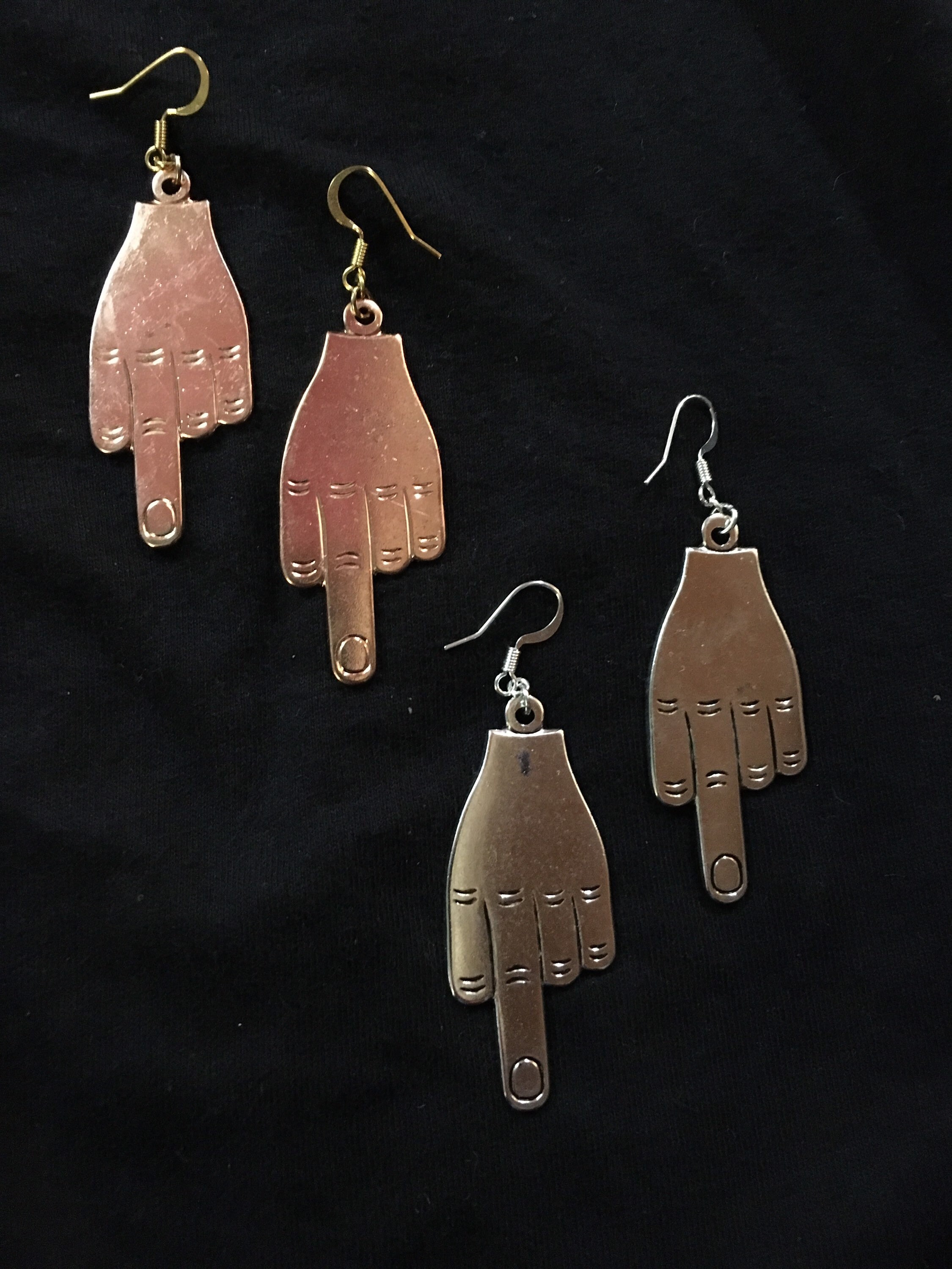 Middle Finger Earrings - Etsy