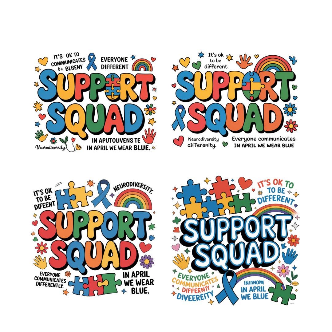 Autism Support Squad PNG | Puzzle Ribbon Art (printable) - Etsy