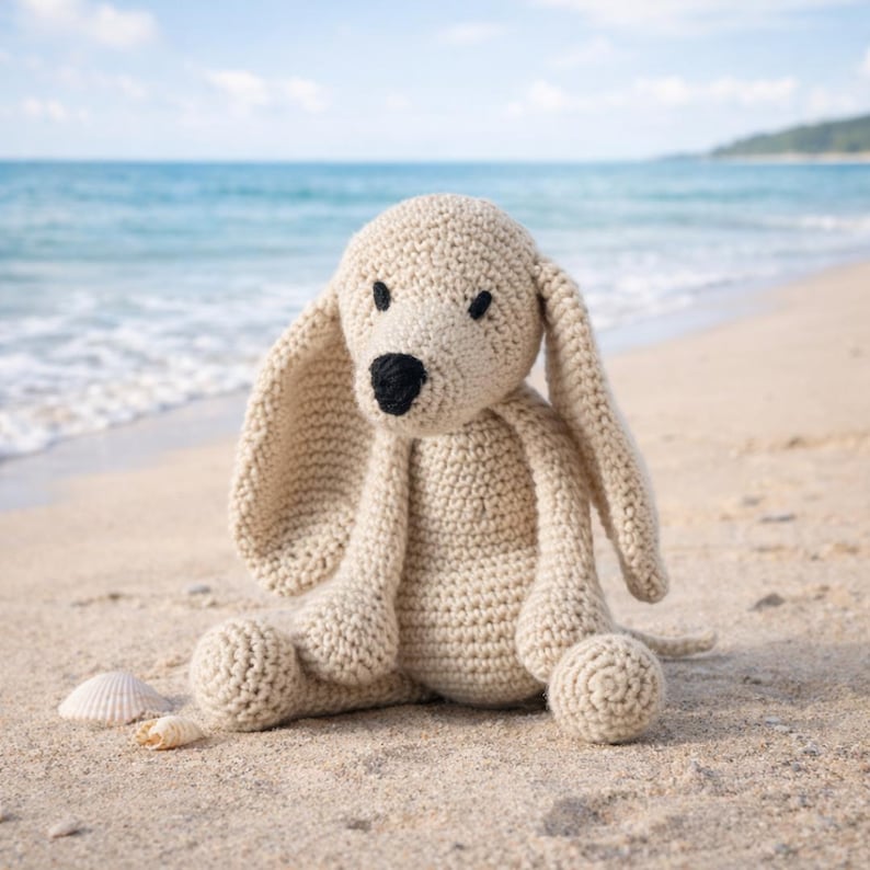 Dog on a Crochet Hook on the Beach - Etsy