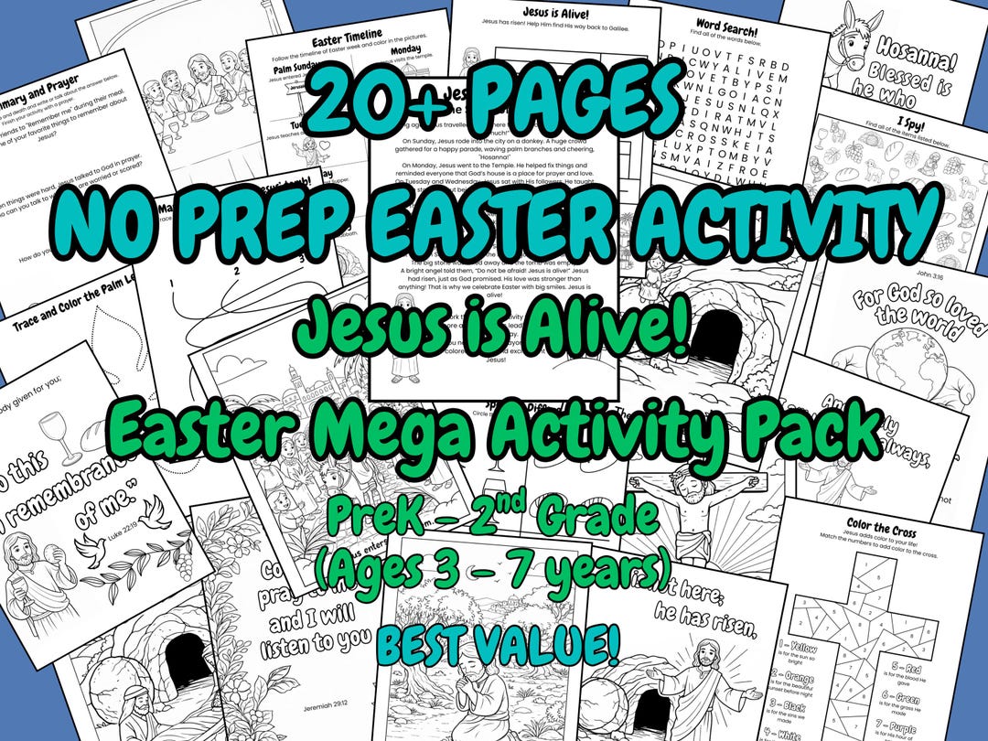 Jesus is Alive Easter Activity Pack – Holy Week Bible Printables (ages ...