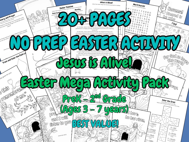 Jesus is Alive Easter Activity Pack – Holy Week Bible Printables (ages ...