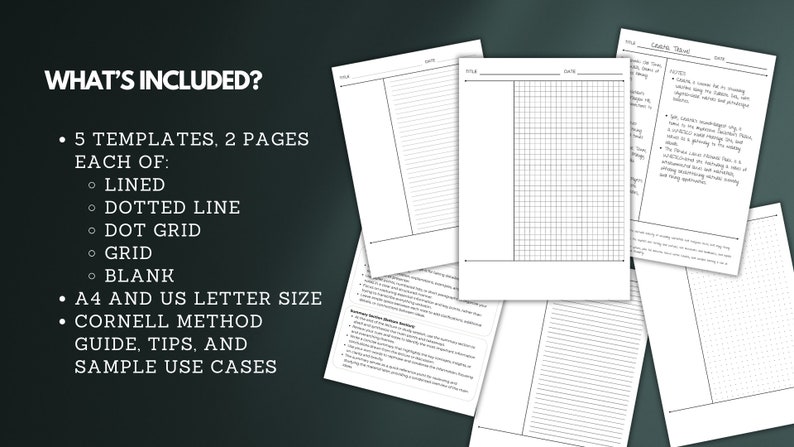 Cornell Method Notes Templates and Guide, Tips, and Use Case Pack ...