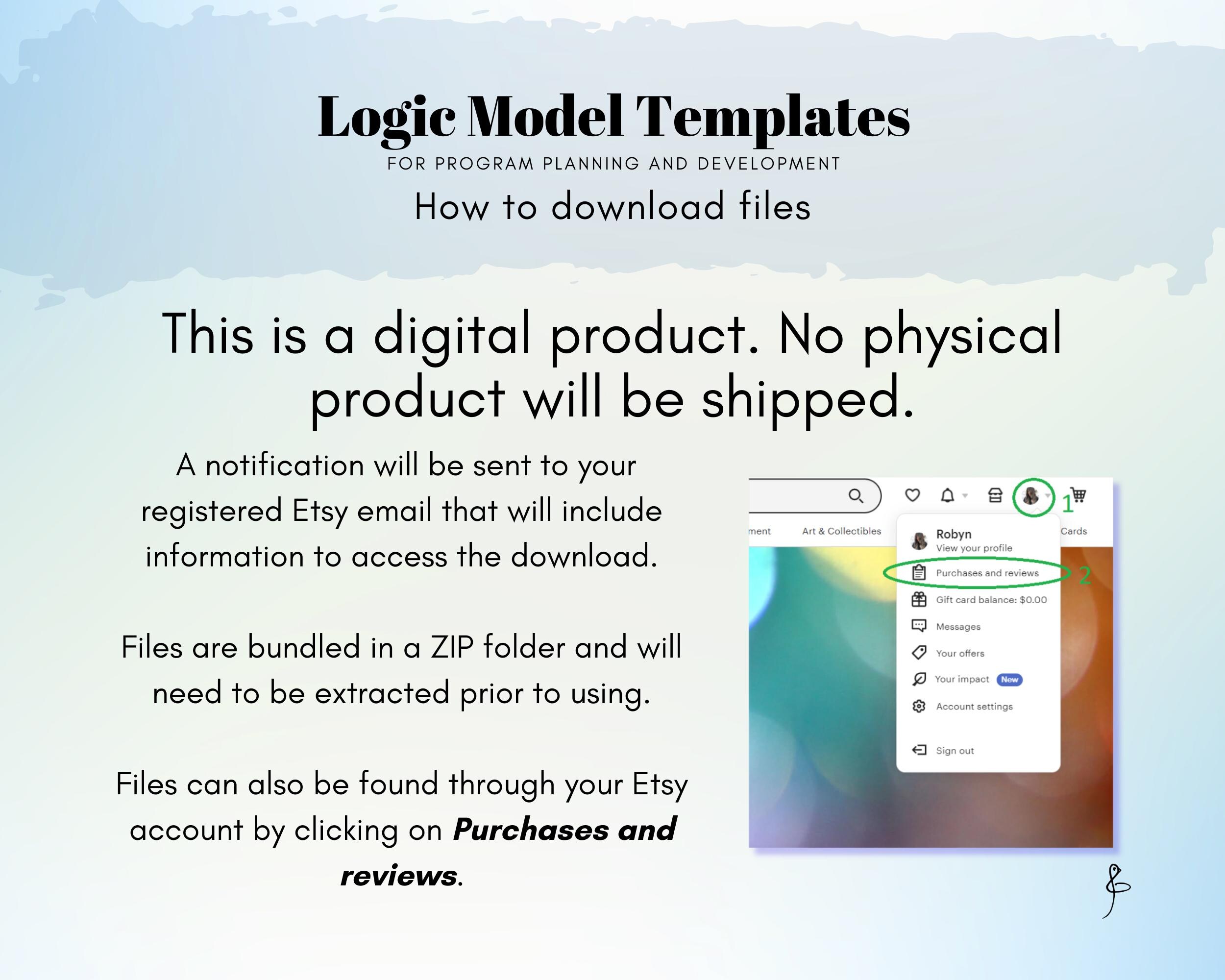 Logic Model Template UPDATED Bundle fillable and Editable for Planning ...